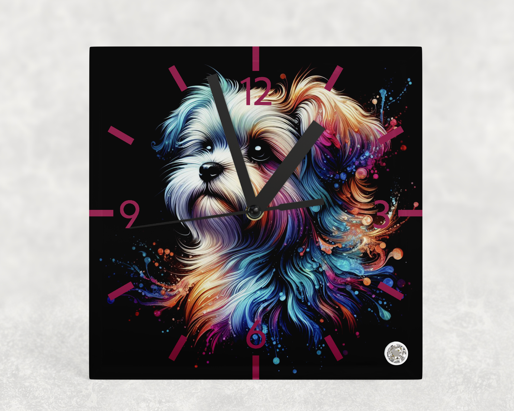 Clock Maltese Alcohol Ink Designs – Rebhel Digital Designs